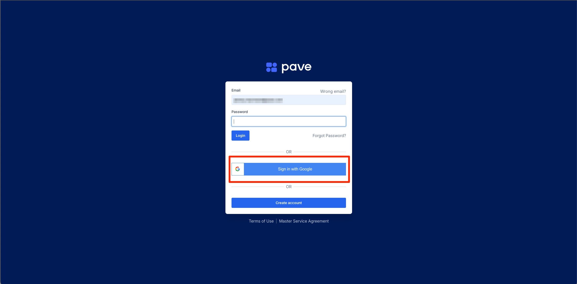 Creating an Account – Pave Support