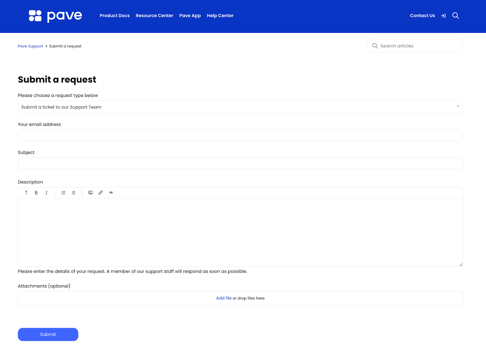 Contact Us – Pave Support