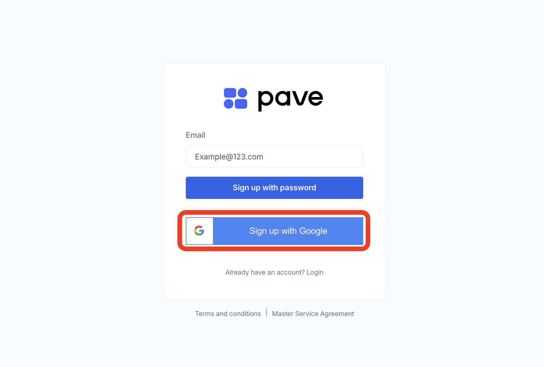 Creating an Account – Pave Support