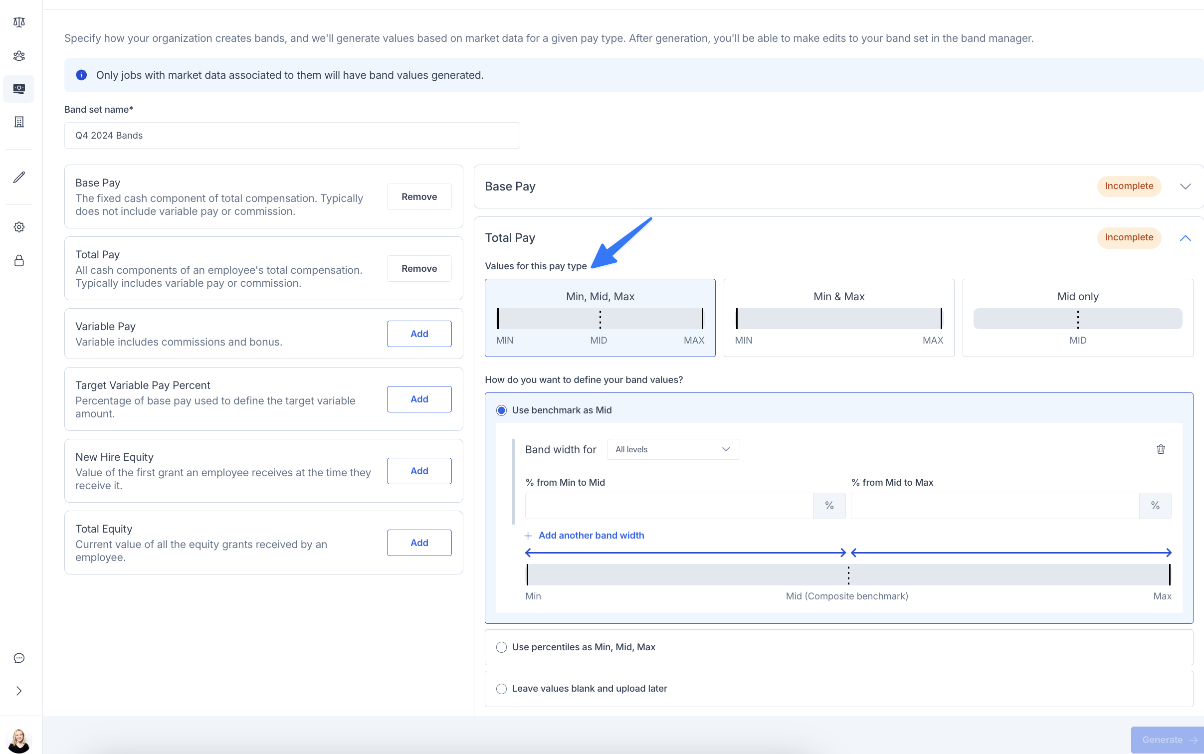 Generate Bands from Market Data